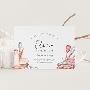Cooking Birthday Kids Invitation - Cooking Invite, Baking Party ...