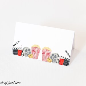 Movie Birthday Place Cards-movie Theme Party Decor, Cinema Birthday ...