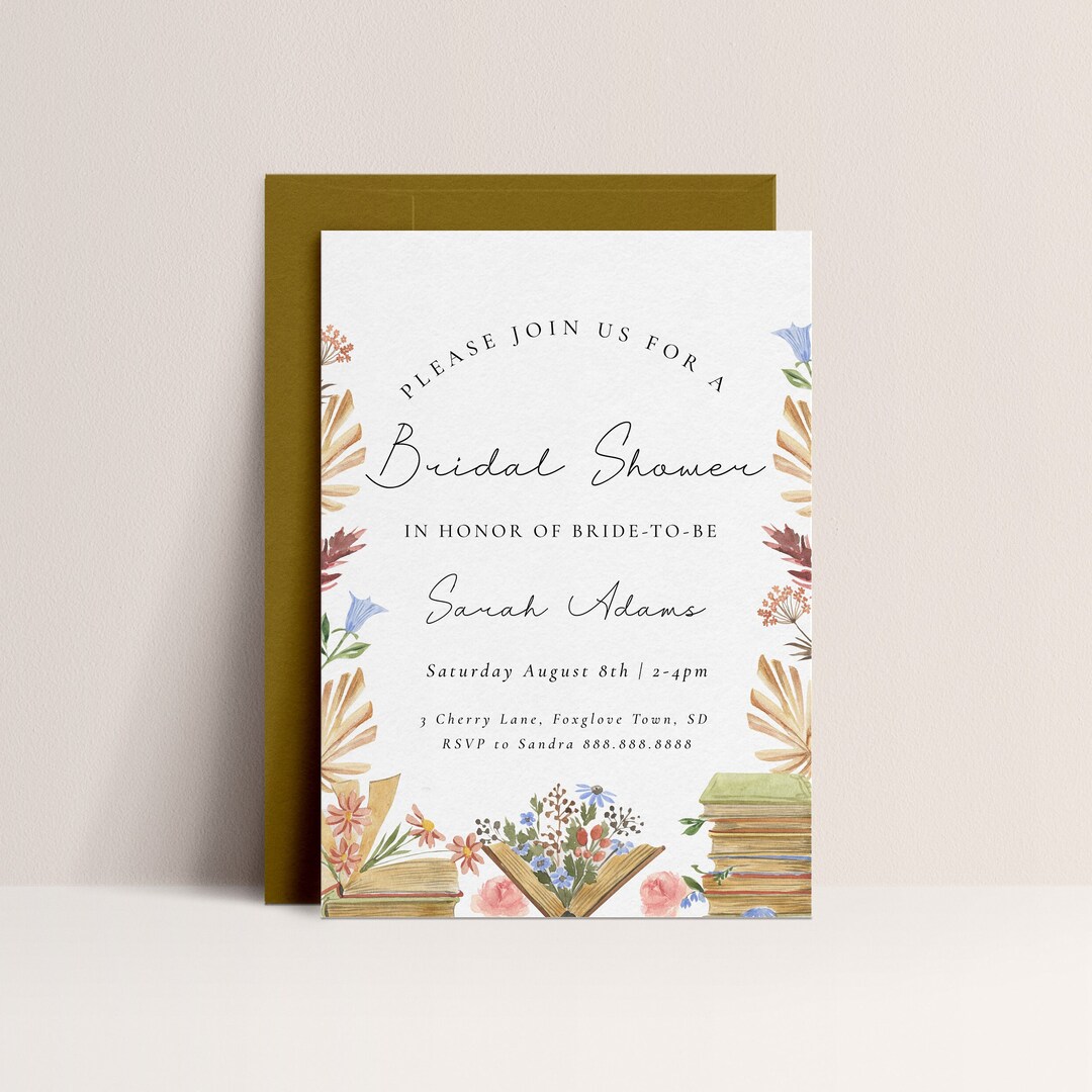 Storybook Bridal Shower Invite-book Themed Bridal Shower Invitation ...