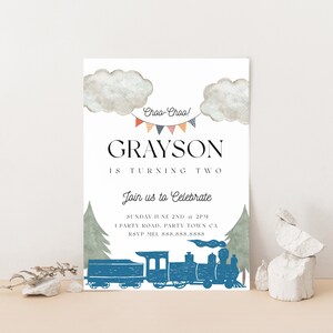 Editable Train Invitation -train Birthday Invitation, Train Invite ...