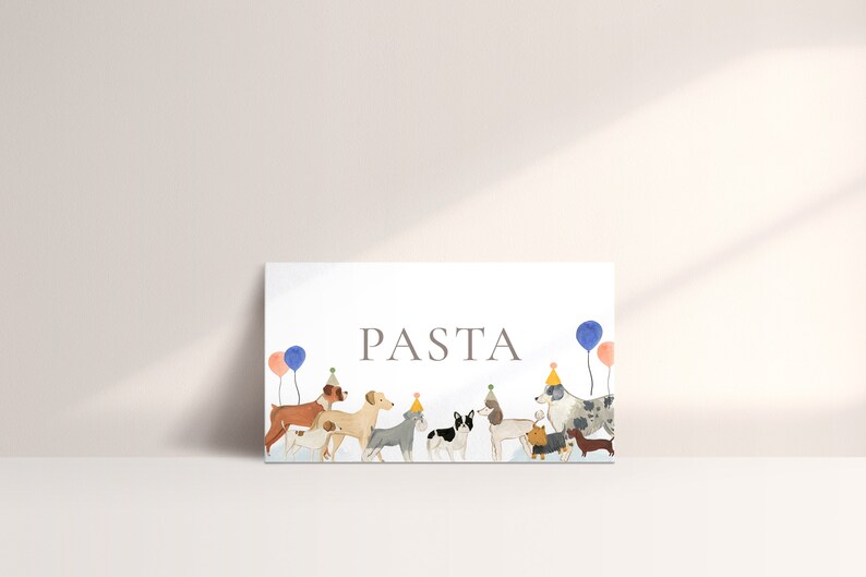 Dog Theme Place Cards - Puppy Birthday Decor, Dog Theme Birthday, Puppy ...