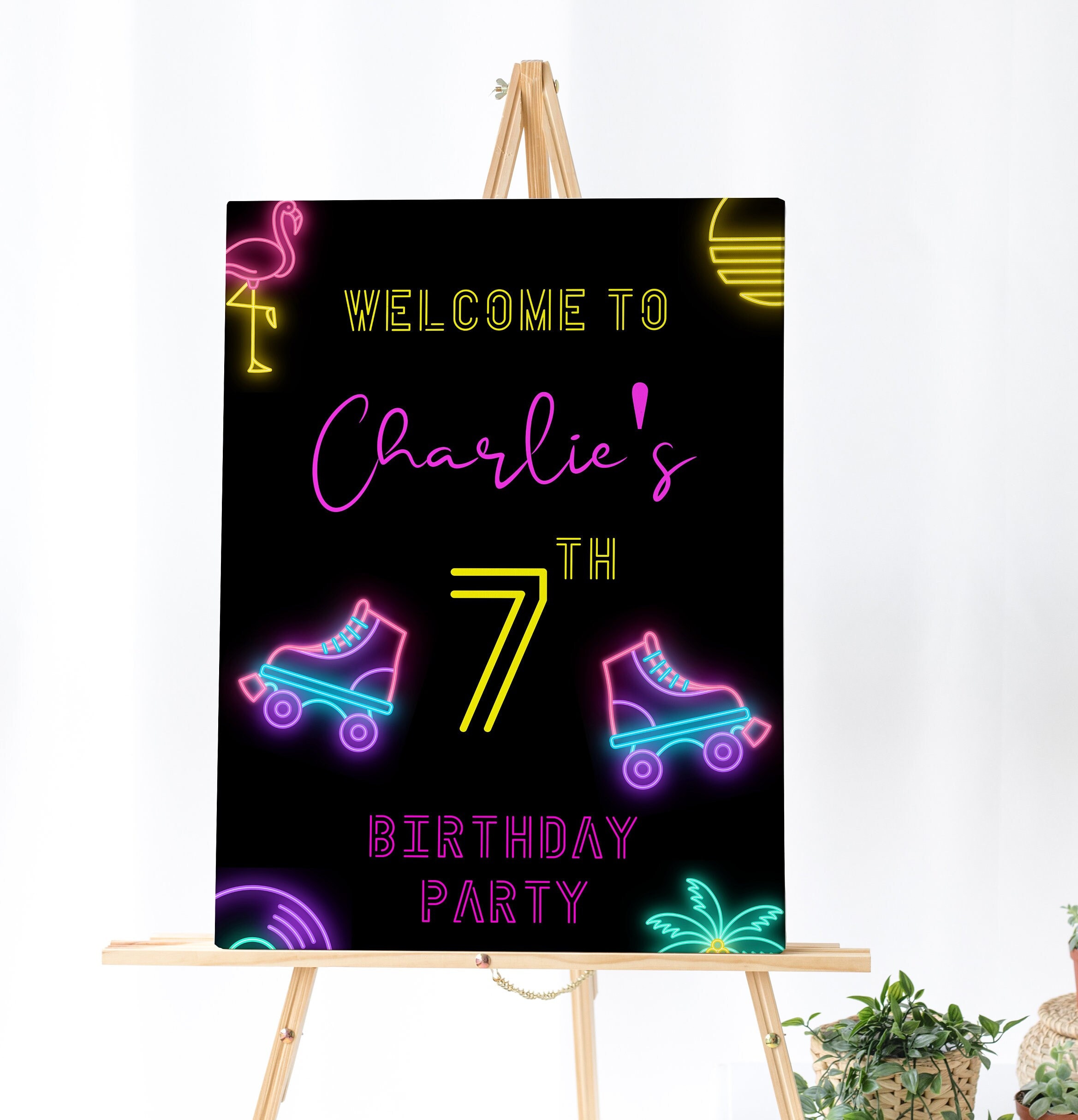 Roller Skating Welcome Sign Roller Skate Birthday Welcome - Etsy