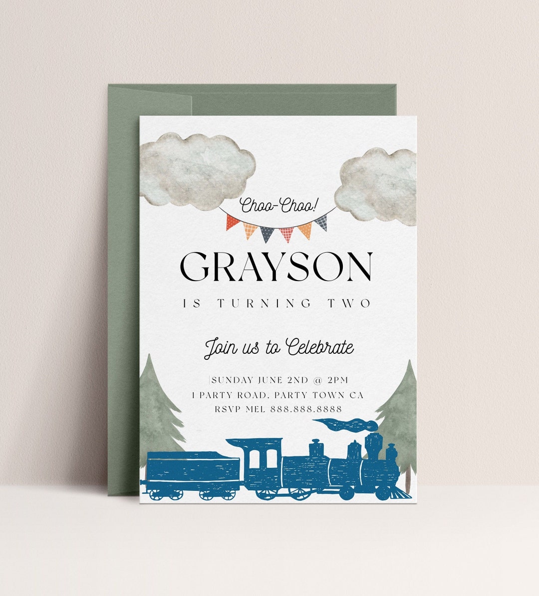 Editable Train Invitation -train Birthday Invitation, Train Invite ...