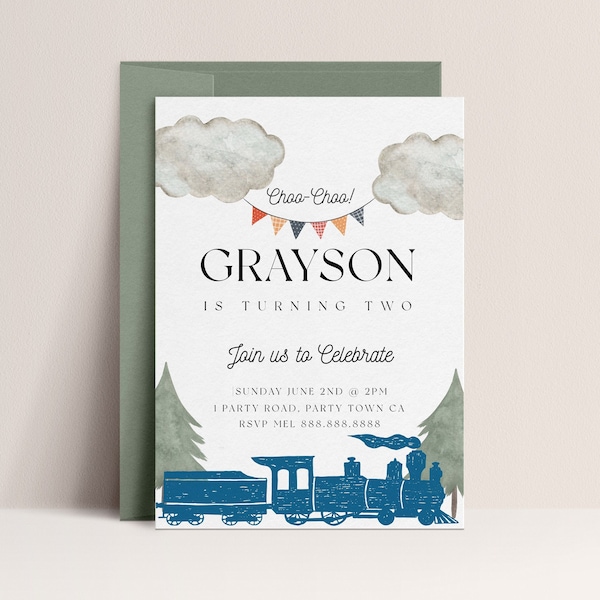 Train Invitation - Etsy