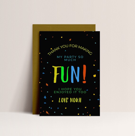 Playground Thank You Card Play Birthday Party Park Thank - Etsy