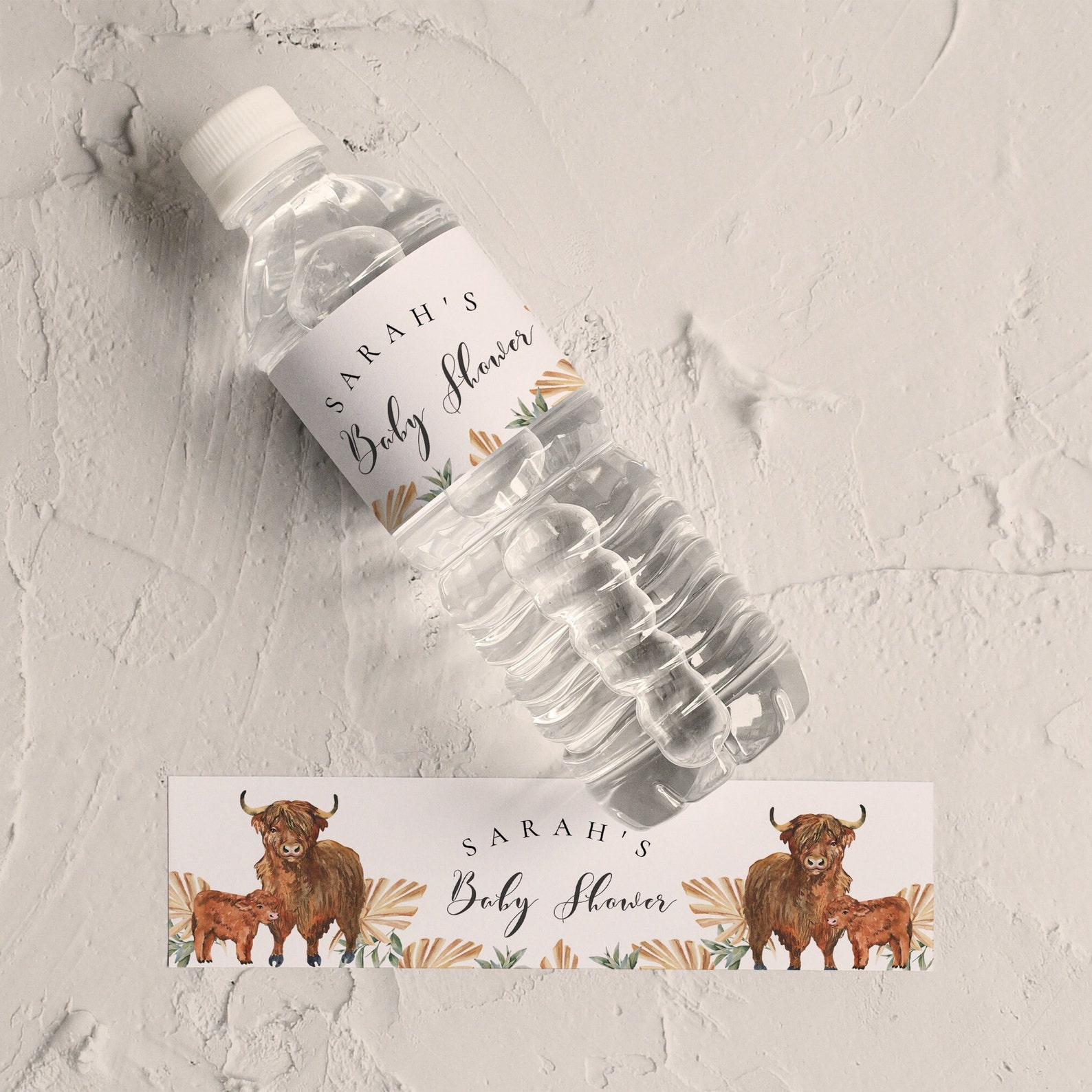 Highland Cow Water Bottle Labels -highland Cow Baby Shower Favors ...