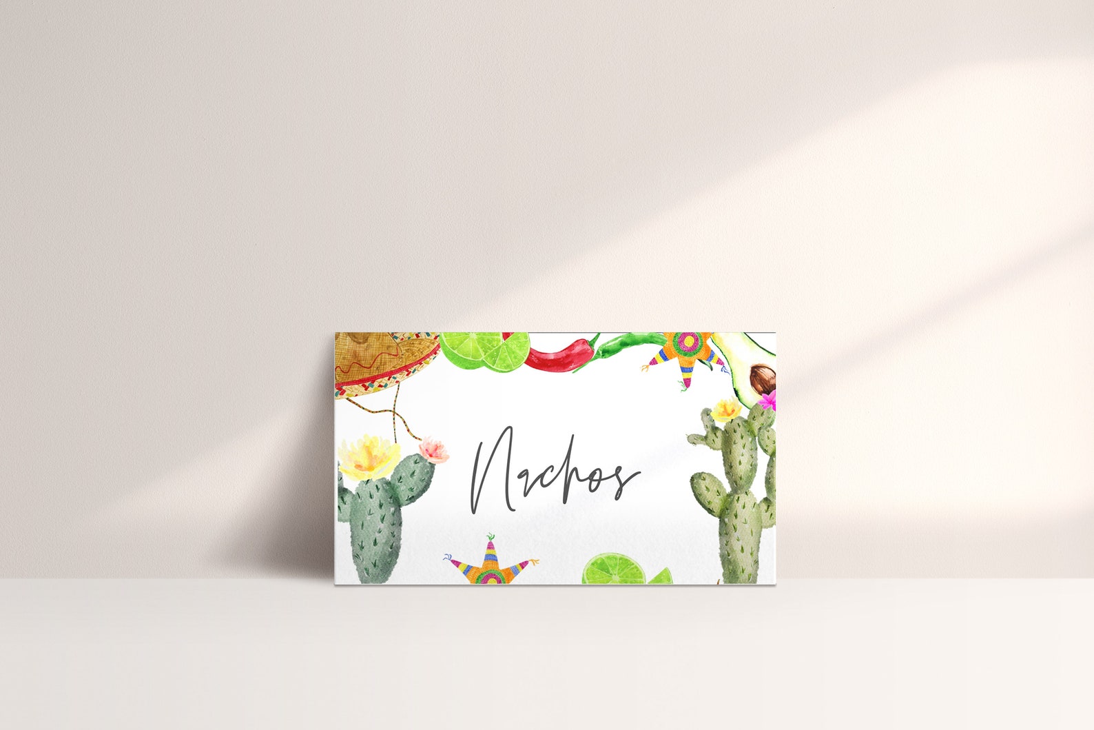 Fiesta Food Label - Fiesta Bridal Shower Decorations, Fiesta ...
