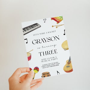 Music Birthday Invitation -musical Instrument Birthday Invitation ...