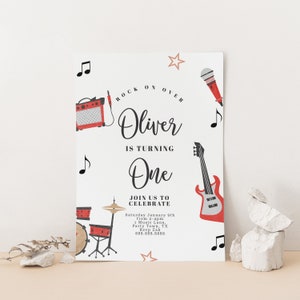 Music Birthday Favor Tag - Rock Birthday Party, Guitar Birthday Decor ...