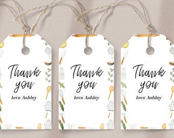 Cooking Party Thank You Tag, Cooking Favor Tag, Digital File, Printable ...