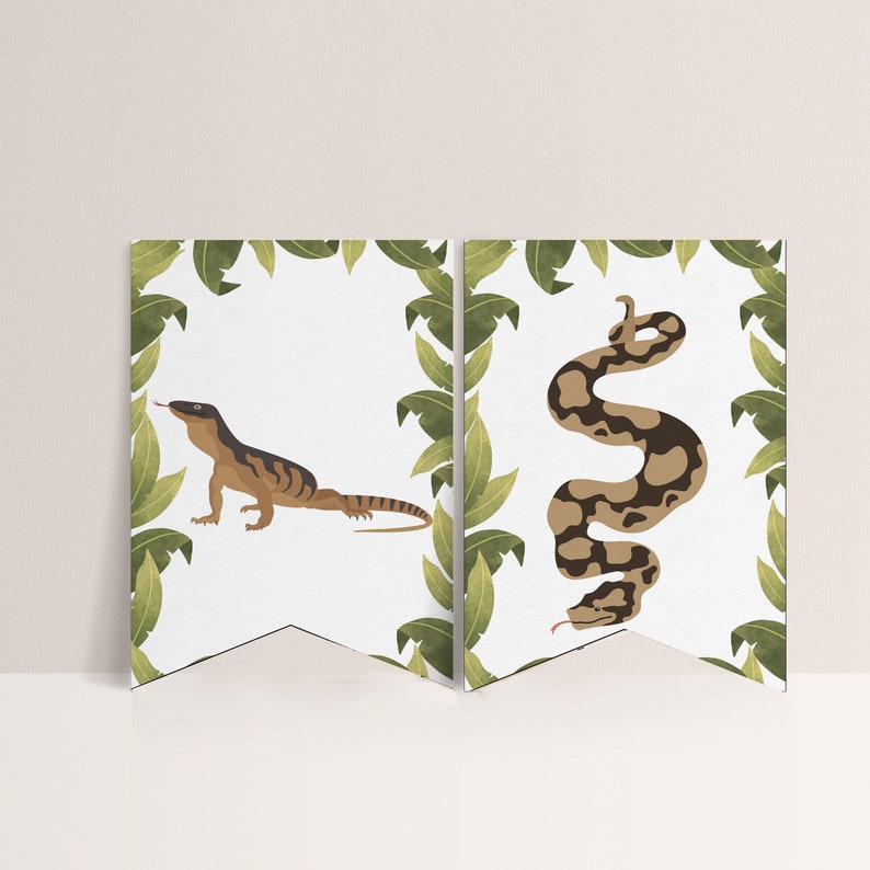 Reptile Birthday Banner Editable Reptile Party Decorations - Etsy