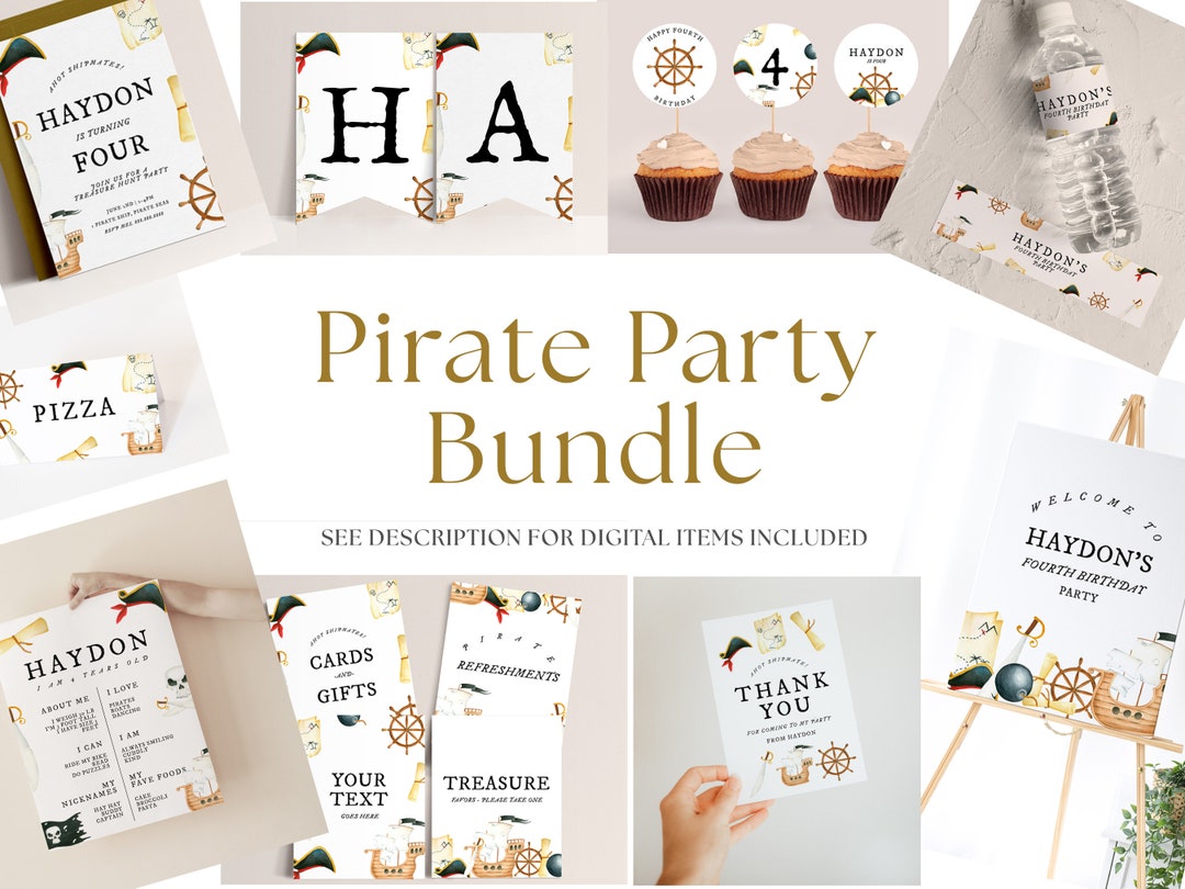 Pirate Birthday Decor Bundle - Pirate Birthday Decorations, Pirate ...