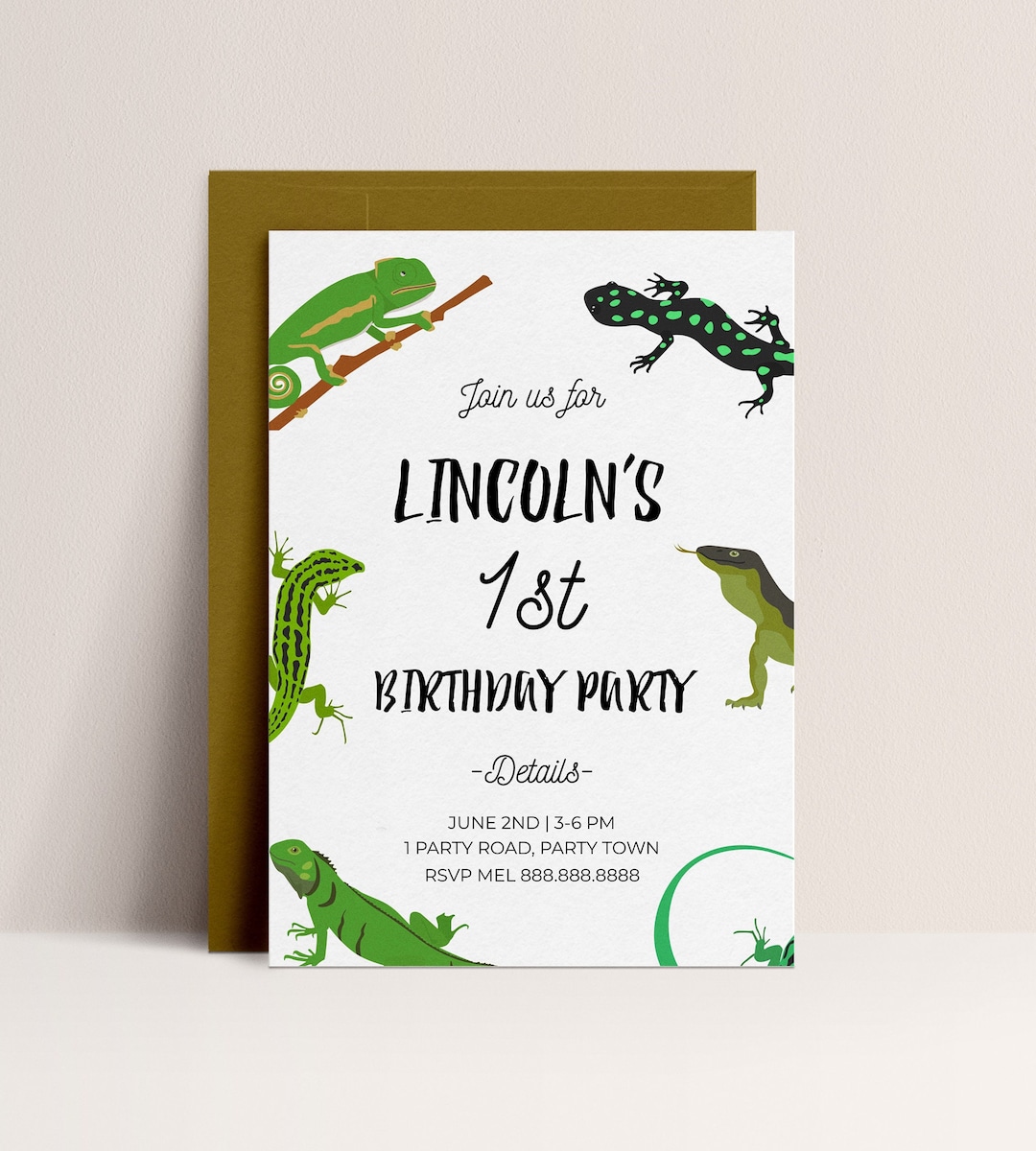 Lizard Invitation -reptile Party Invitation, Reptile Birthday ...