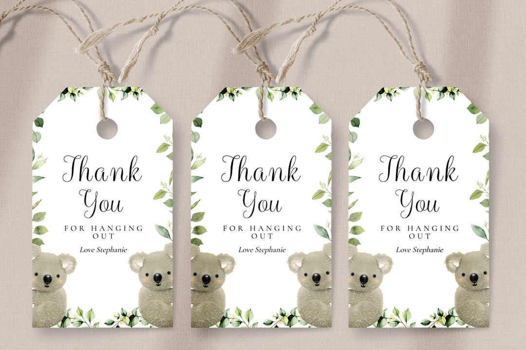 Koala Party Favor Tag-koala Party Decorations, Koala Birthday Party ...