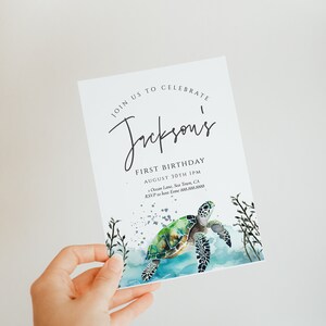 Turtle Birthday Invitation - Turtle Party, Turtle Invitation, Kids ...