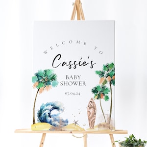 Beach Theme Baby Shower Sign - Ocean Theme Baby Shower Decor, Beach ...