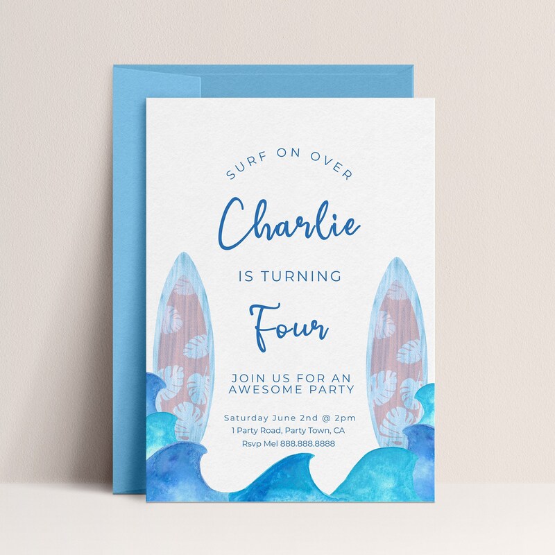 Surfing Invitation - Etsy