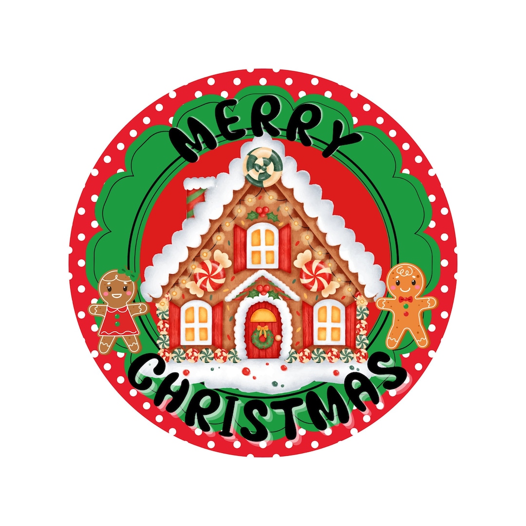 Gingerbread Sign, Gingerbread House, Merry Christmas Wreath Sign ...
