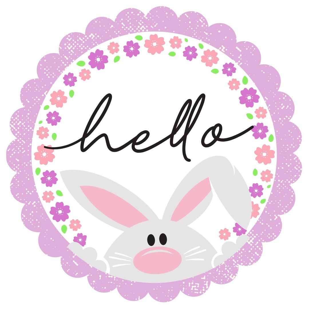 Hello Easter Bunny Metal Sign, Easter Sublimated Wreath Sign - Etsy