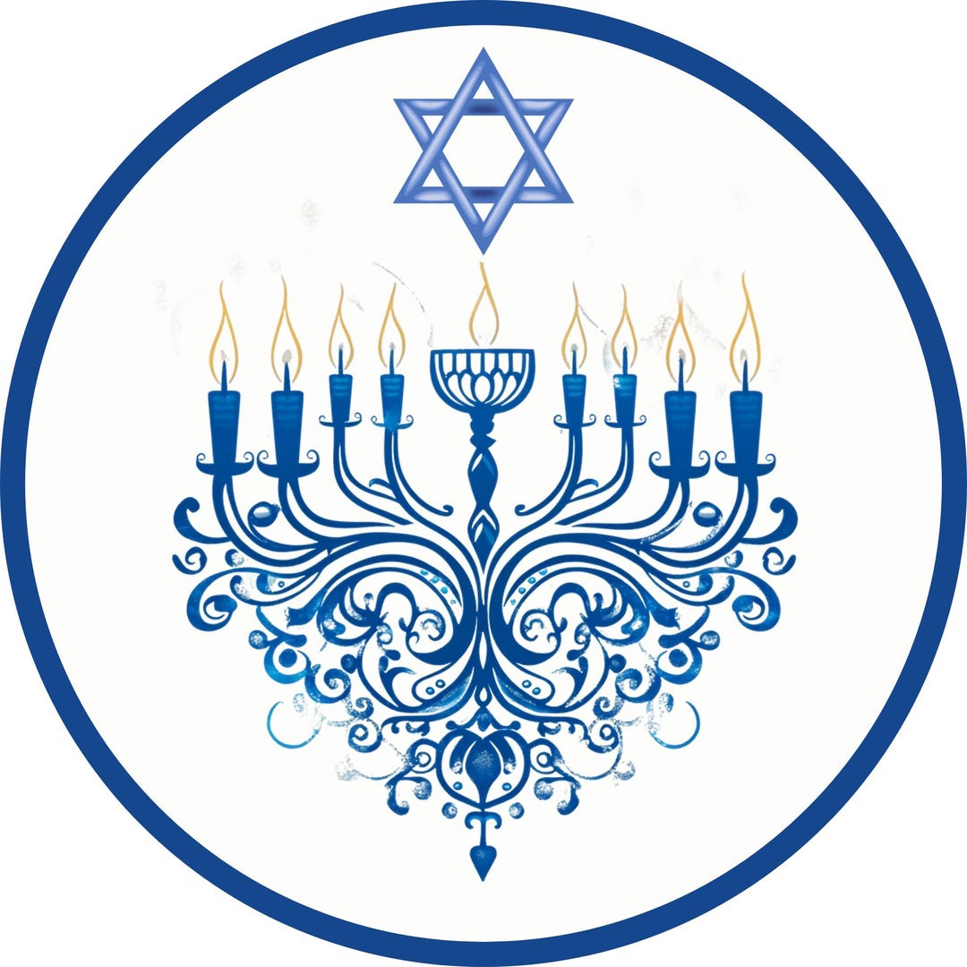 Elegant Menorah Metal Wreath Sign - Hanukkah Decorative Art - Etsy