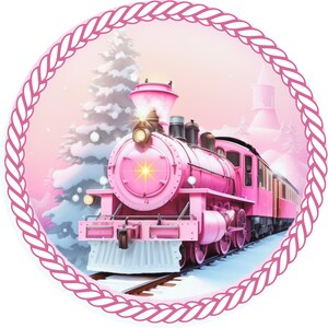 Pink Christmas Train Metal Wreath Sign Express to the Holidays - Etsy