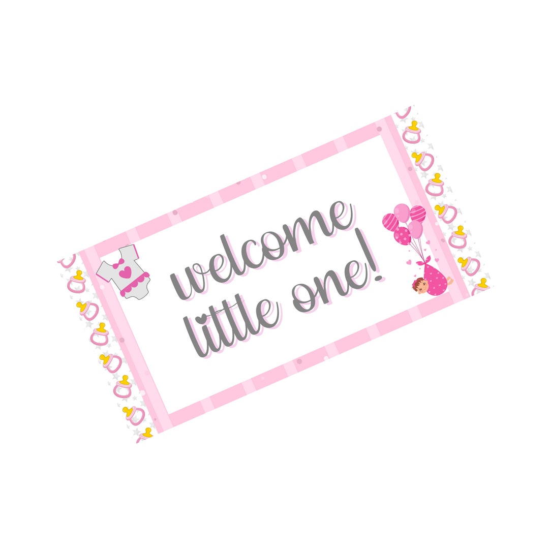 Baby Girl Welcome Sign, New Baby Wreath Sign, Baby Wreath Attachment ...