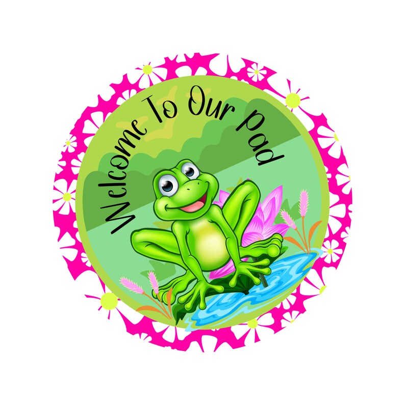 Welcome to Our Pad Round Sublimated Wreath Sign or Attachment - Etsy