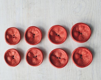 Coral Red Buttons - Etsy