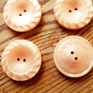 Retro / Vintage Peach Color 8 Hard Plastic Buttons, Mint Condition - Etsy