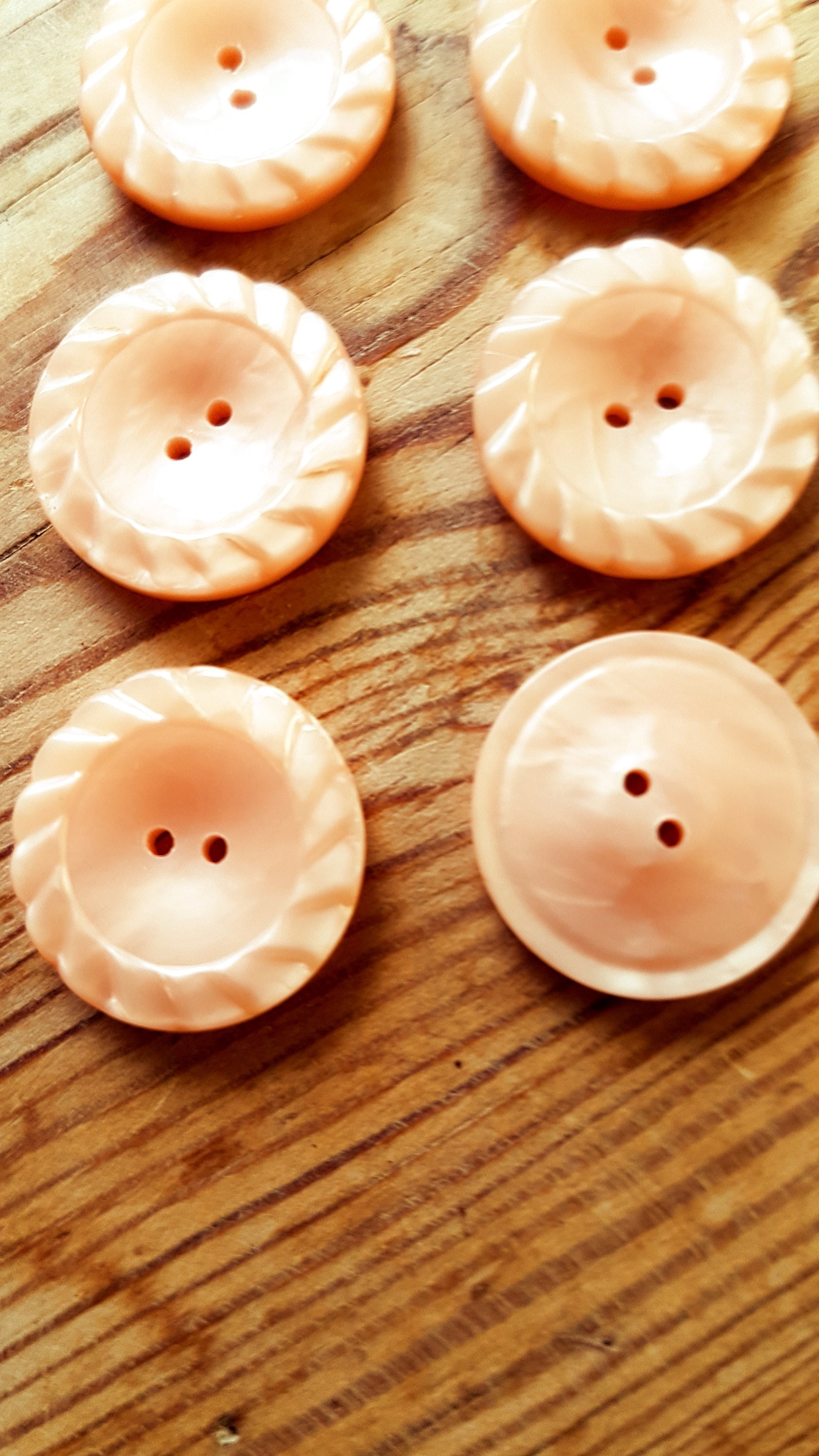 Retro / Vintage Peach Color 8 Hard Plastic Buttons, Mint Condition - Etsy