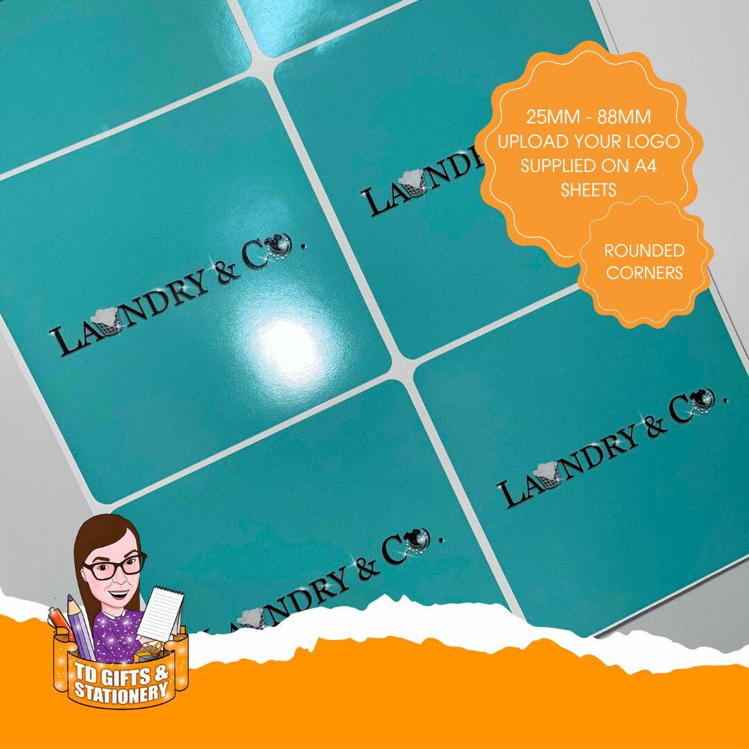 Gloss Square Logo Stickers, Square Business Stickers, Custom Stickers ...