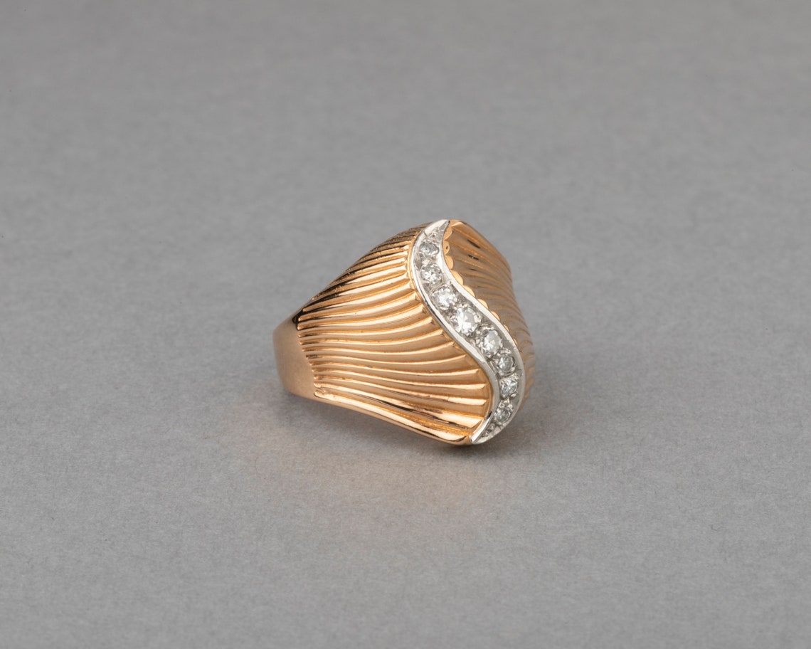 Gold and Diamonds French Vintage Ring - Etsy