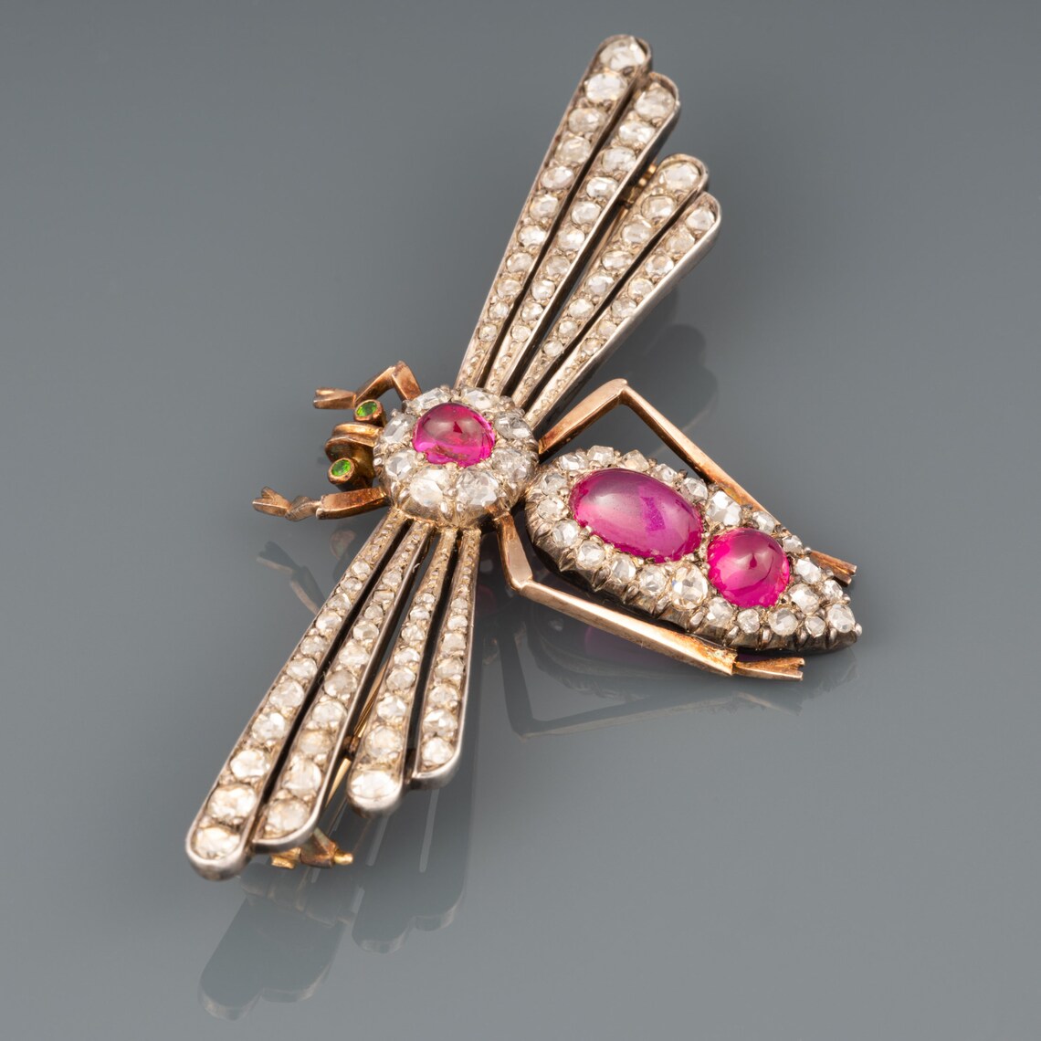 Rubys and Diamonds Antique French Dragonfly Brooch - Etsy