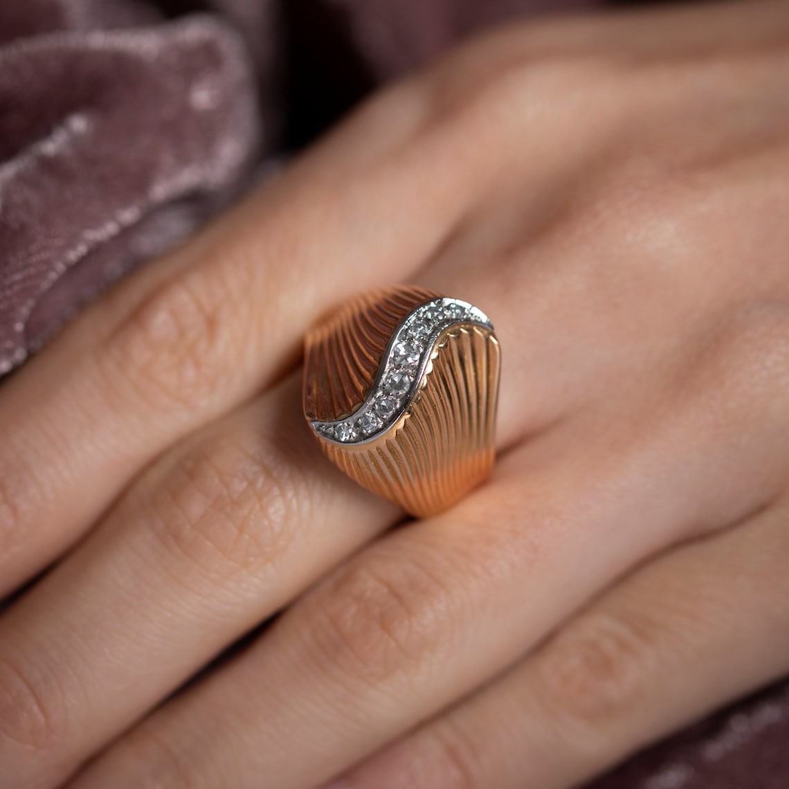 Gold and Diamonds French Vintage Ring | Etsy