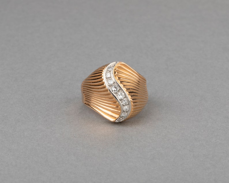 Gold and Diamonds French Vintage Ring - Etsy