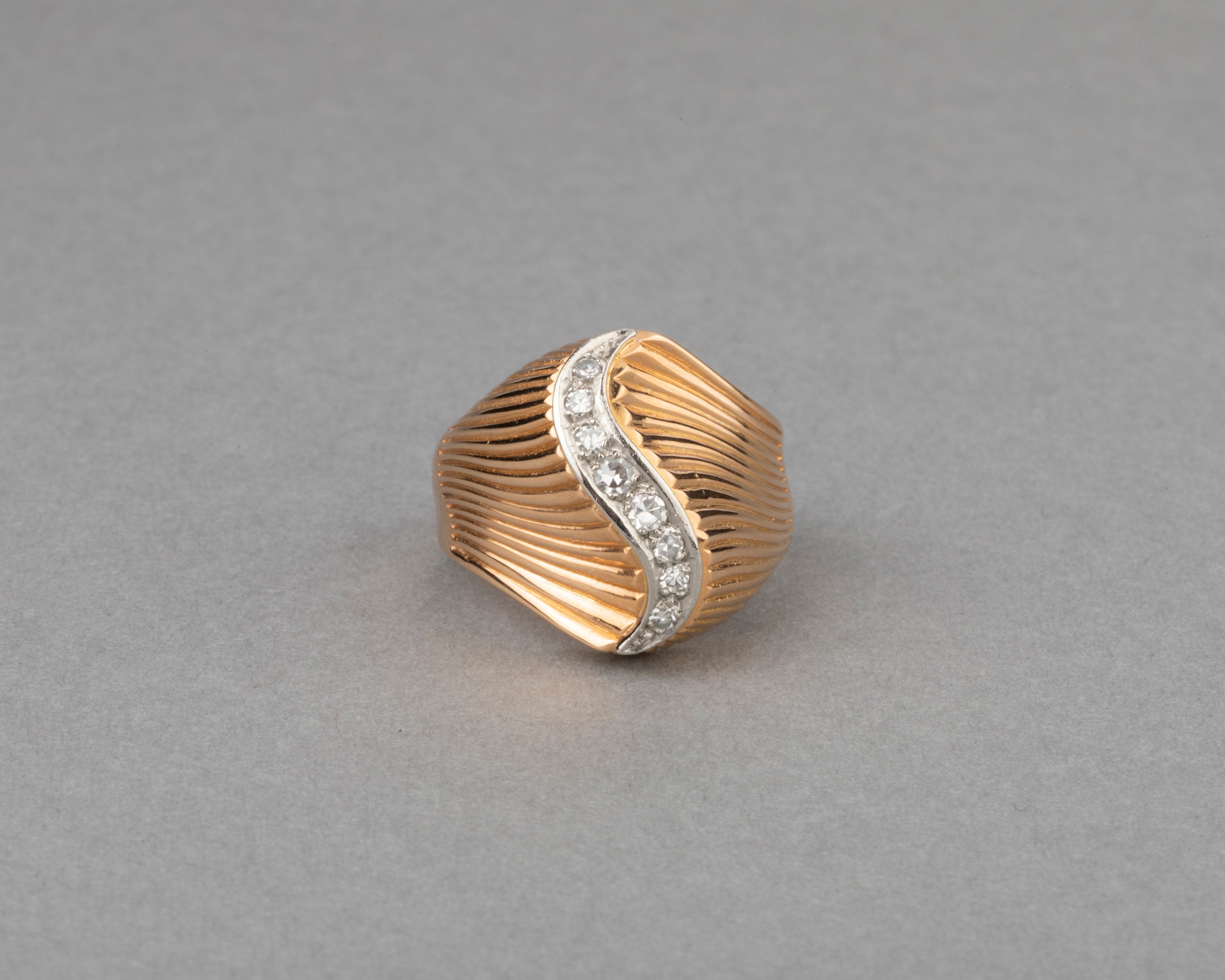 Gold and Diamonds French Vintage Ring - Etsy