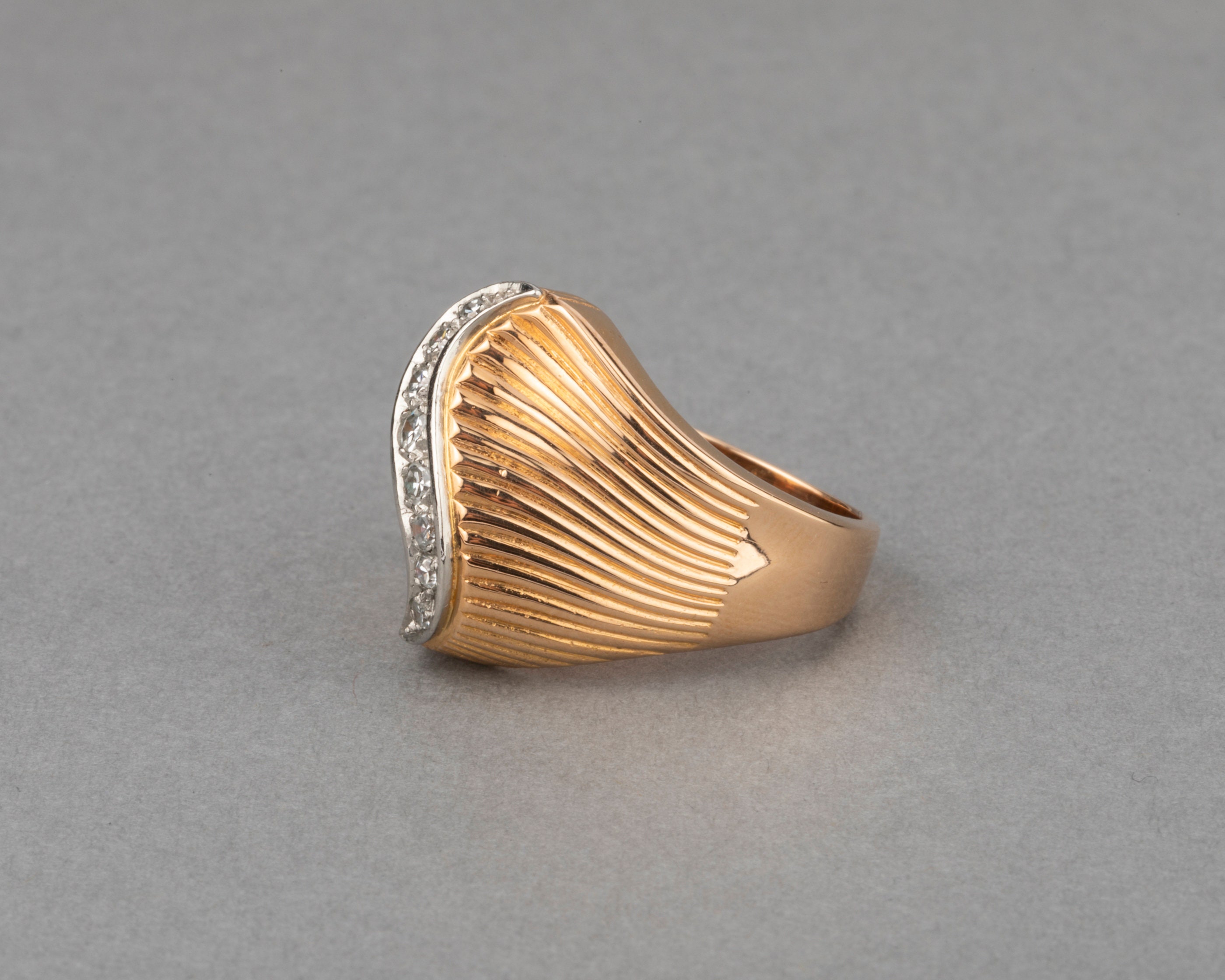 Gold and Diamonds French Vintage Ring - Etsy