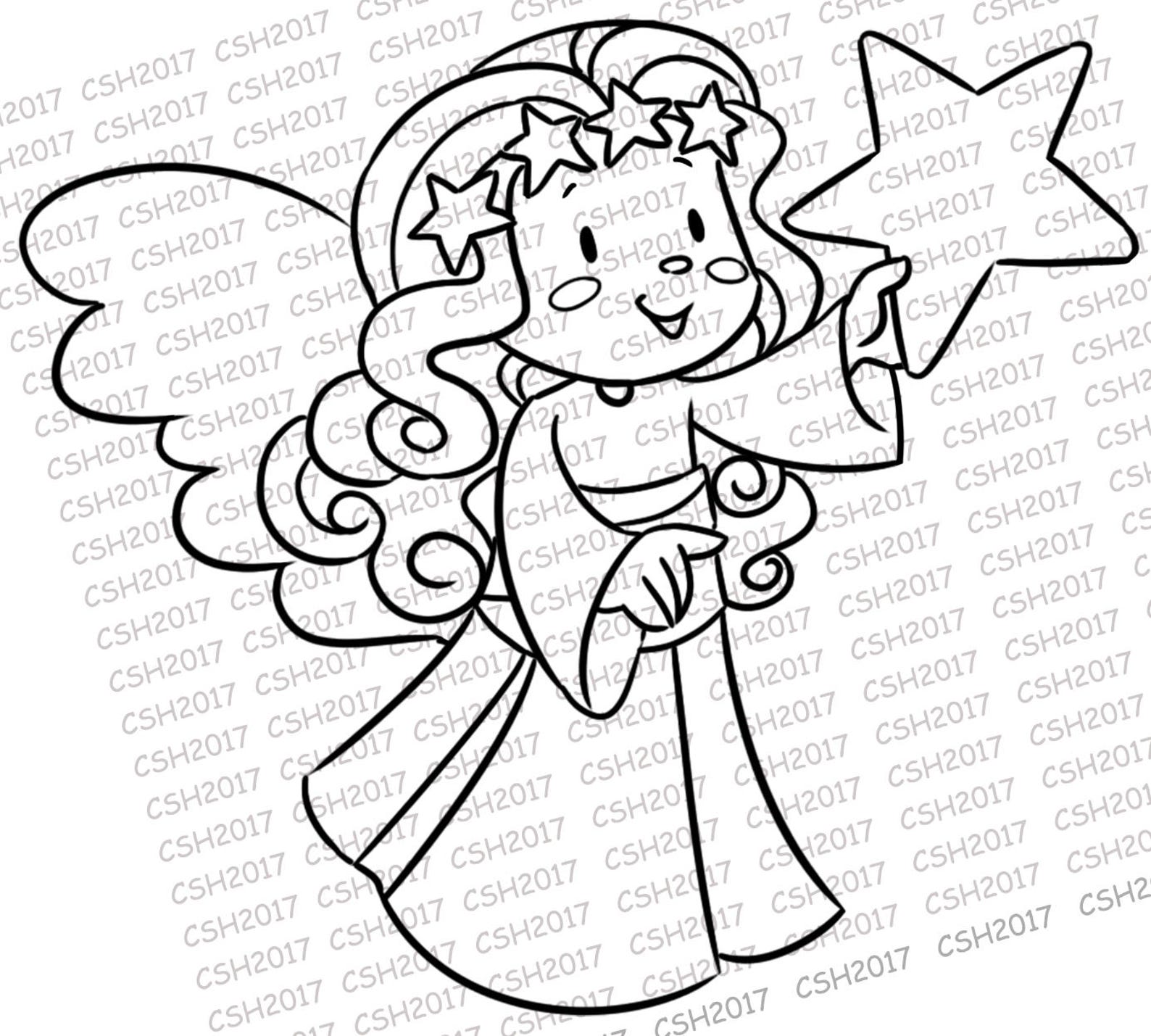 Digital Angel Christmas Stamp - Etsy