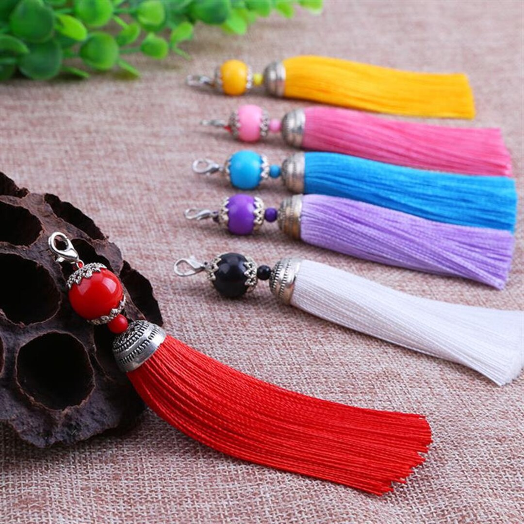 Silk Tassel With Bead, Curtain & Jewelry Accessories (5pcs) - Etsy