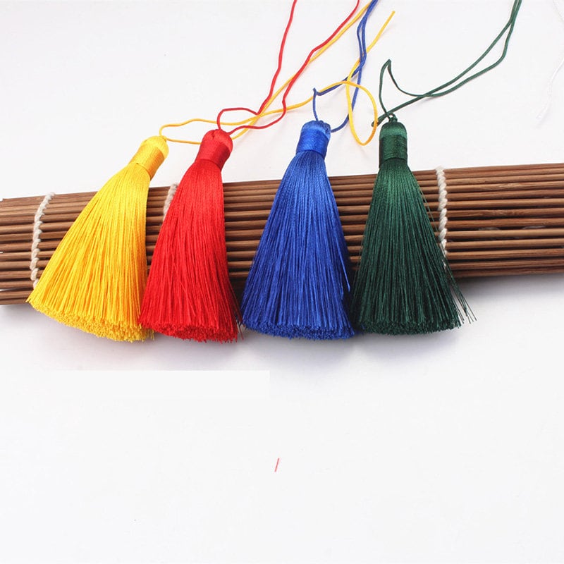Silk Tassel Fringe, 8cm Colorful Cotton Tassels, DIY Sewing Trim (10pcs ...