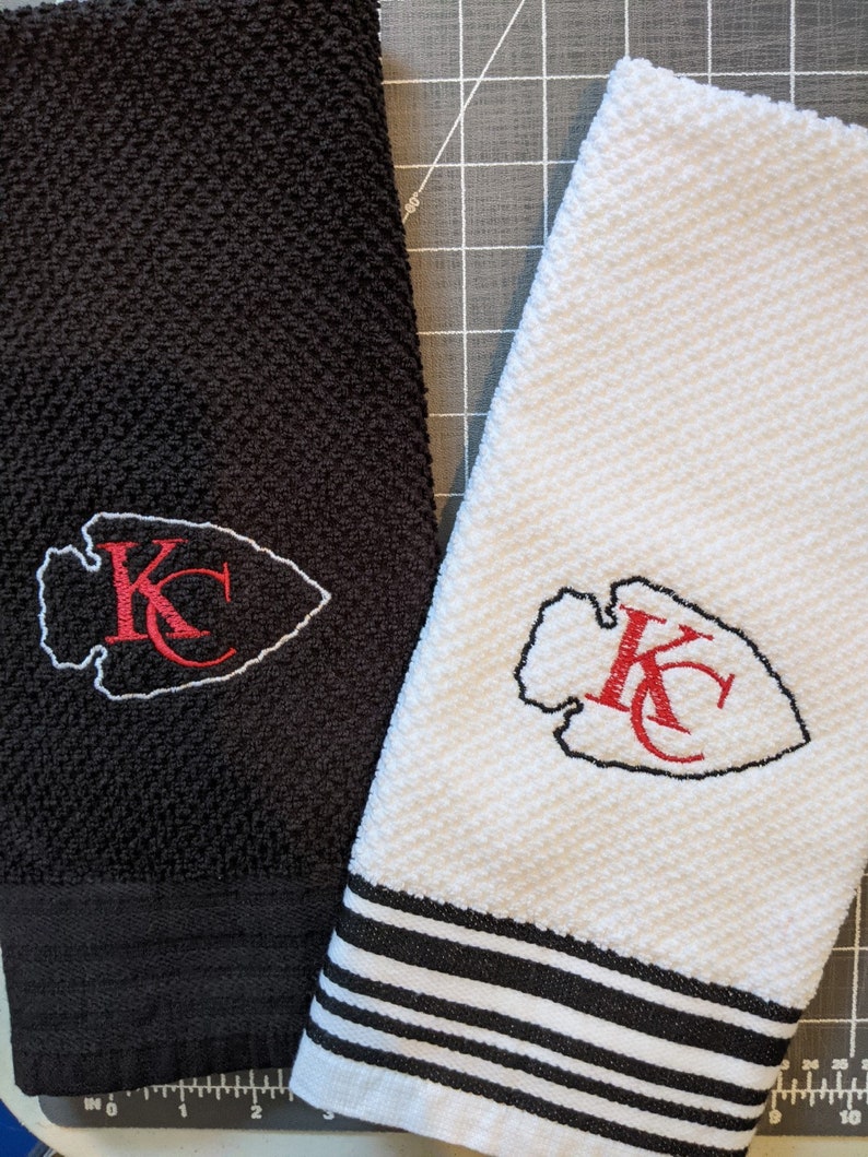 Embroidered Kansas City Towel Sets-variety of Colors-football Season - Etsy