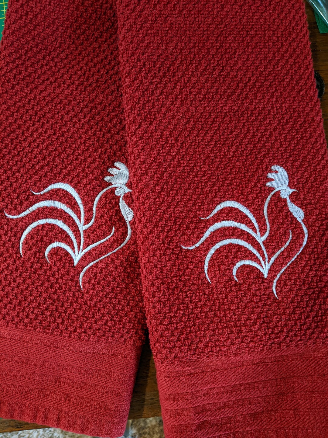 Embroidered Rooster Towels-set of 2 - Etsy