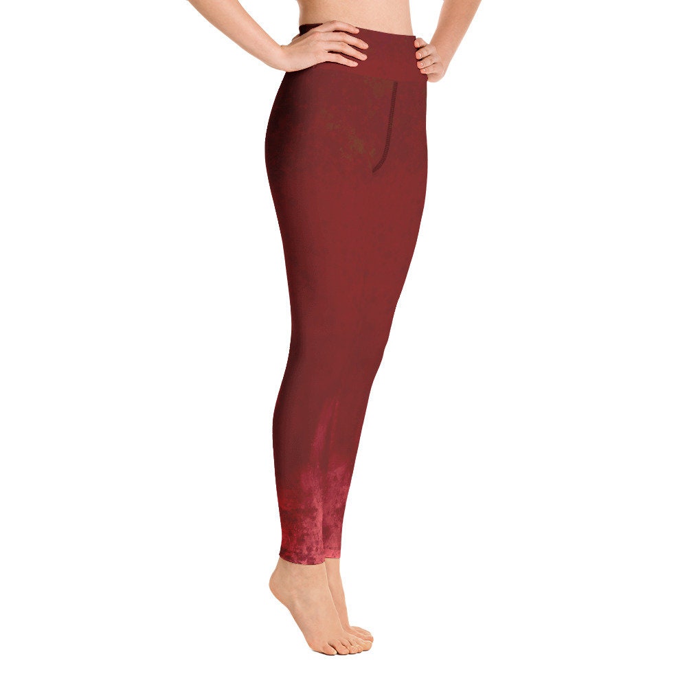 Red Yoga Leggings, Yoga Pants, Sprint Gifts for Her, Sports Gear ...