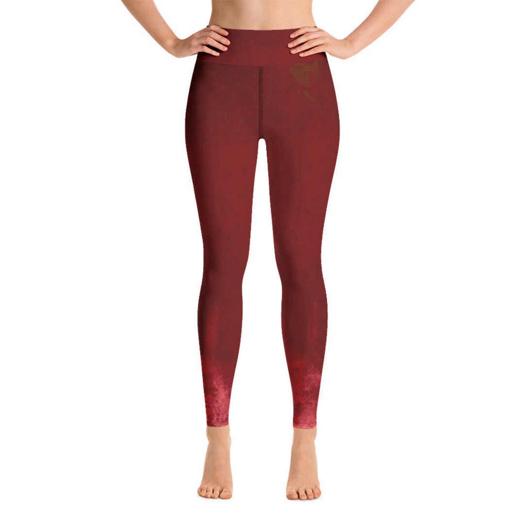 Red Yoga Leggings, Yoga Pants, Sprint Gifts for Her, Sports Gear ...
