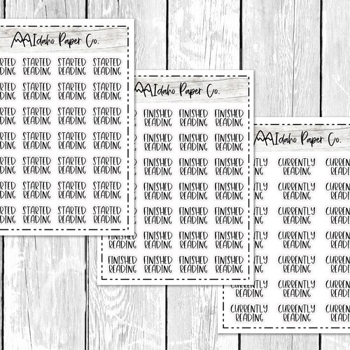 Finished Reading Book Lovers Reading Stickers for Your Planner - Etsy