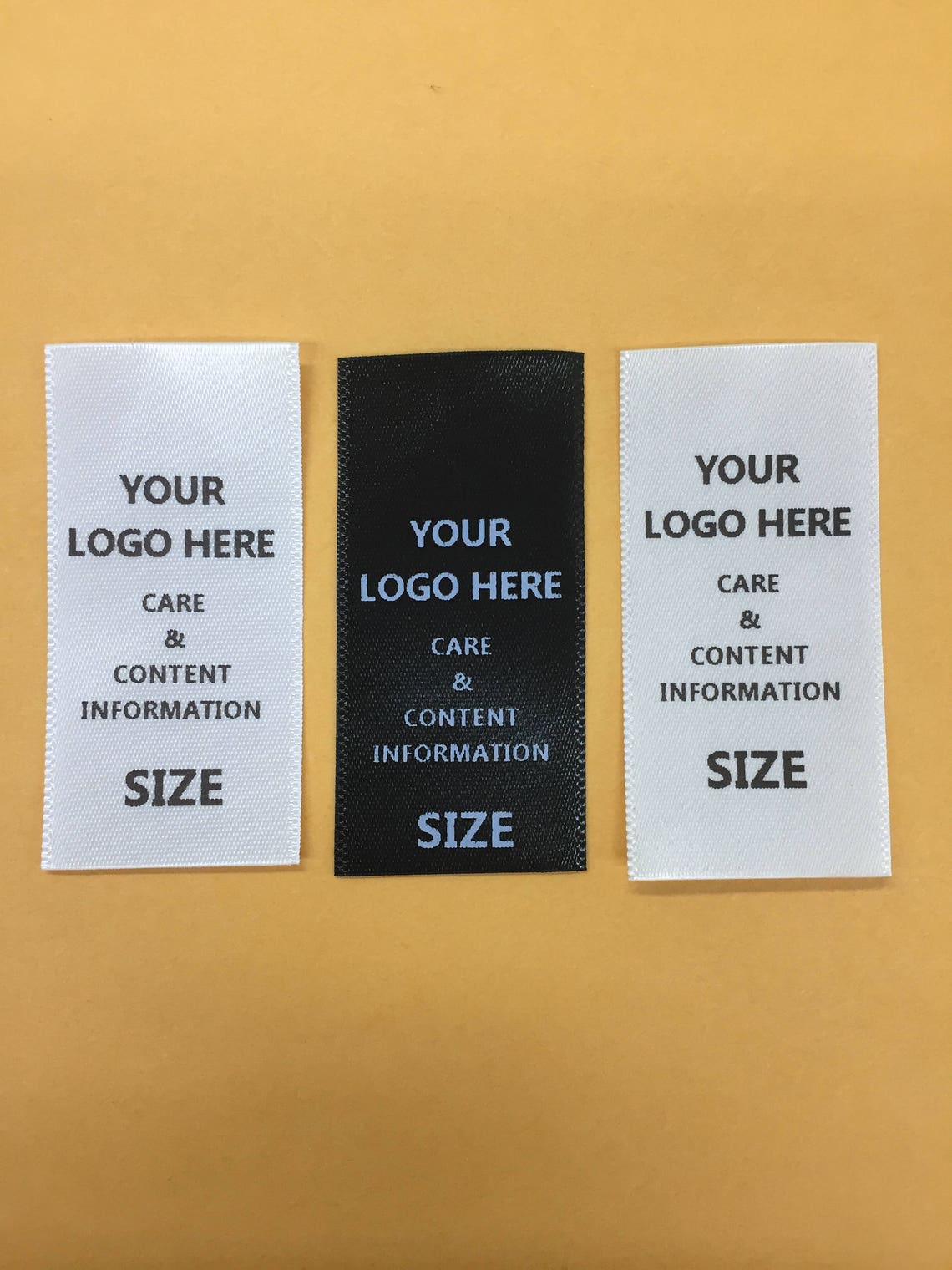 250 Pcs Custom Printed Satin Material Main Labels or Care - Etsy