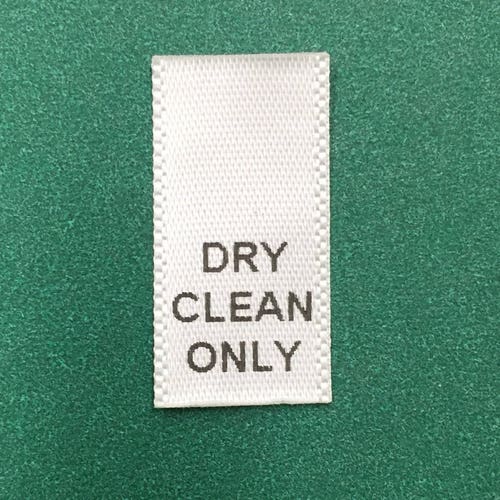100 Pcs of DRY CLEAN ONLY Printed White Satin Care Label - Etsy