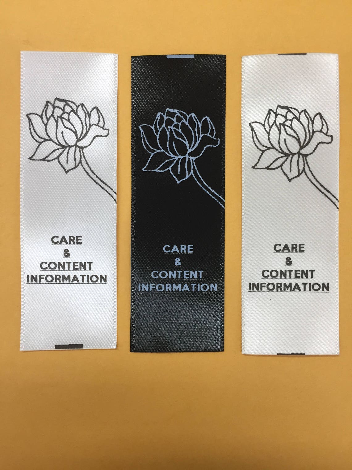 250 Pcs Custom Printed Satin Material Main Labels or Care | Etsy