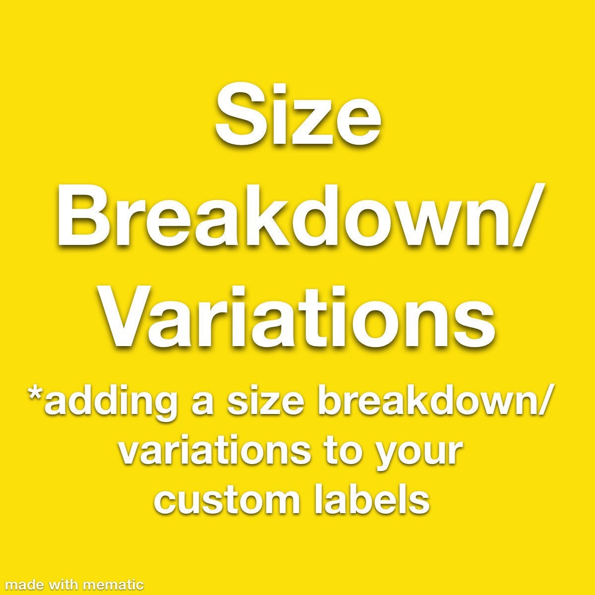 Adding a Size Breakdown/variations to Custom Labels - Etsy