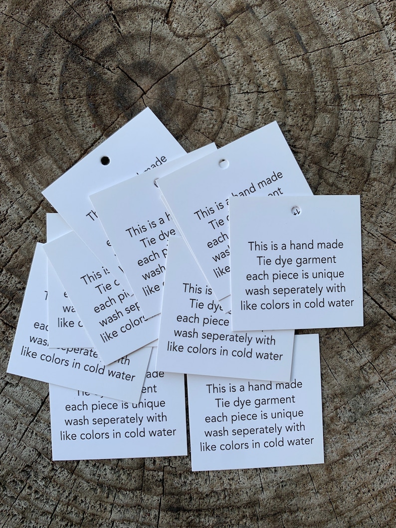 100 Pcs. - Hang Tags for Tie-dye Garments - Clothes - Etsy
